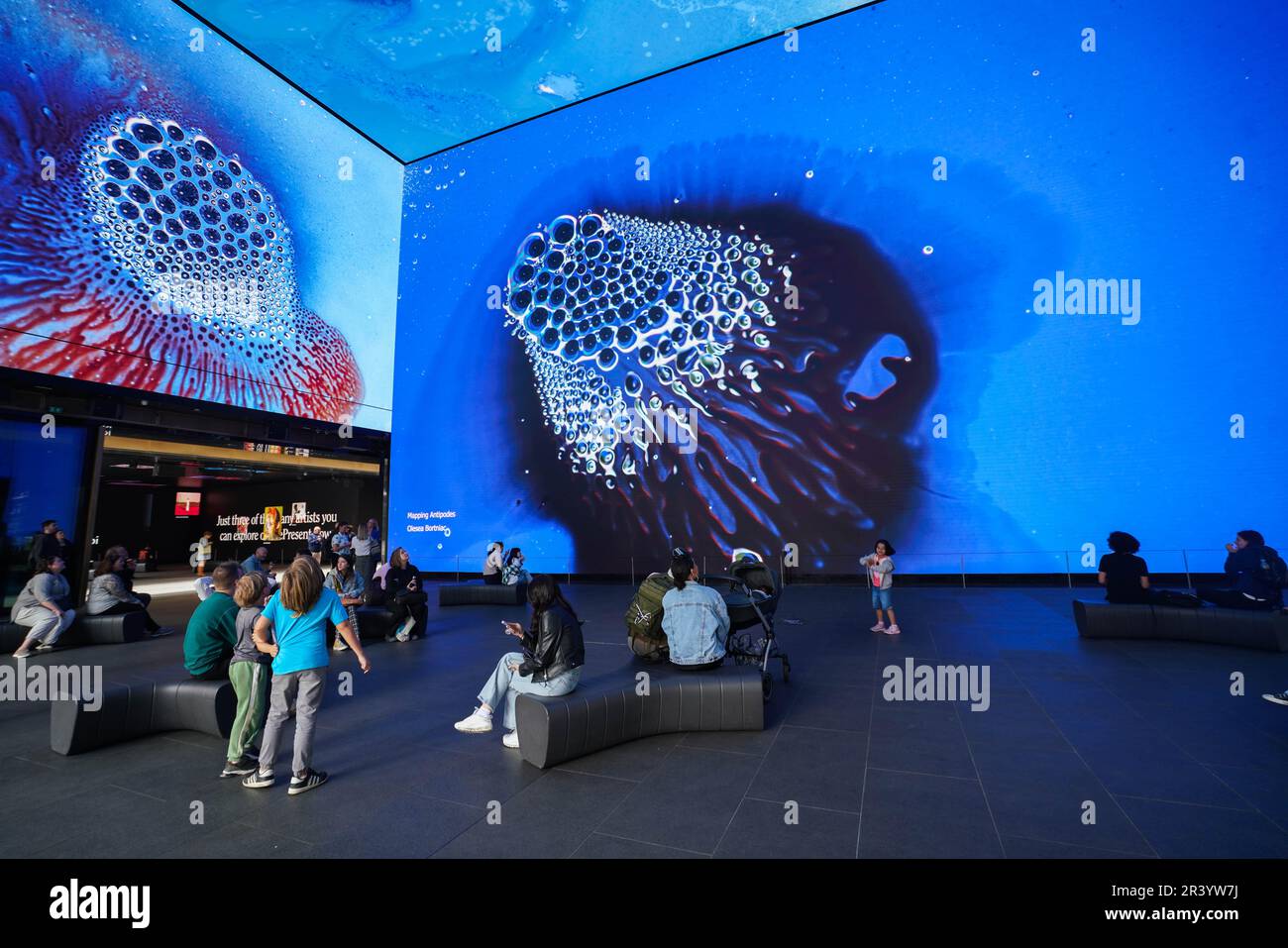 London UK. 25 May 2023 Visitors interact in an immersive experience ...