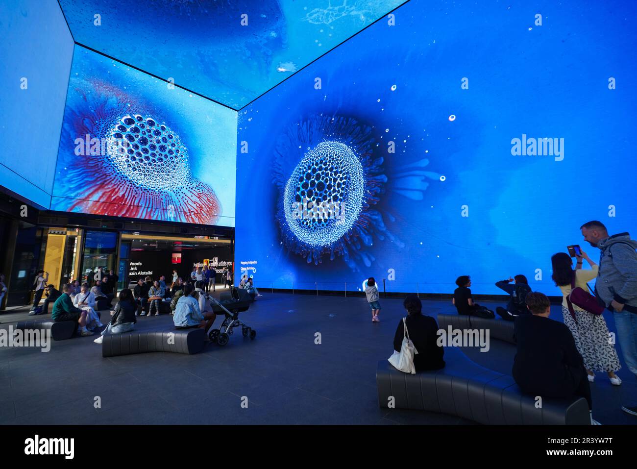 London UK. 25 May 2023 Visitors interact in an immersive experience ...