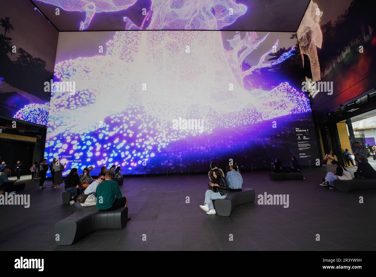 London UK. 25 May 2023 Visitors interact in an immersive experience ...