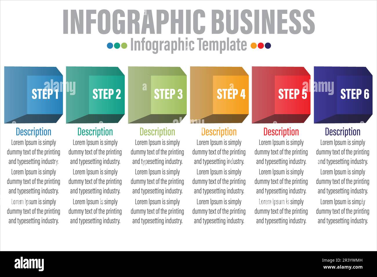 Timeline 6 Steps, six 6 option shape table chart elements with steps ...
