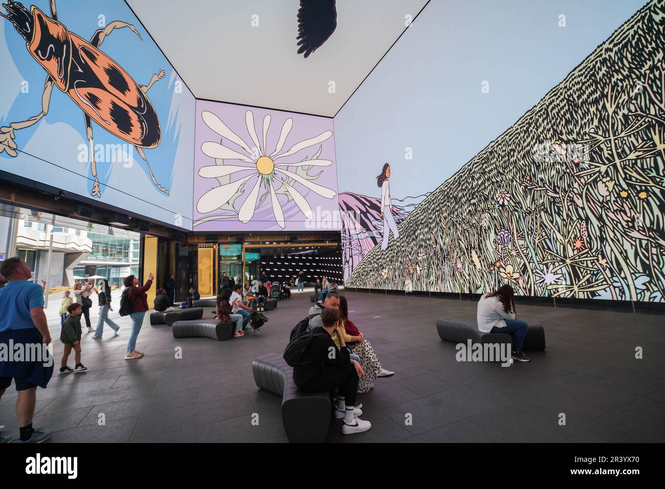 London UK. 25 May 2023 Visitors interact in an immersive experience ...