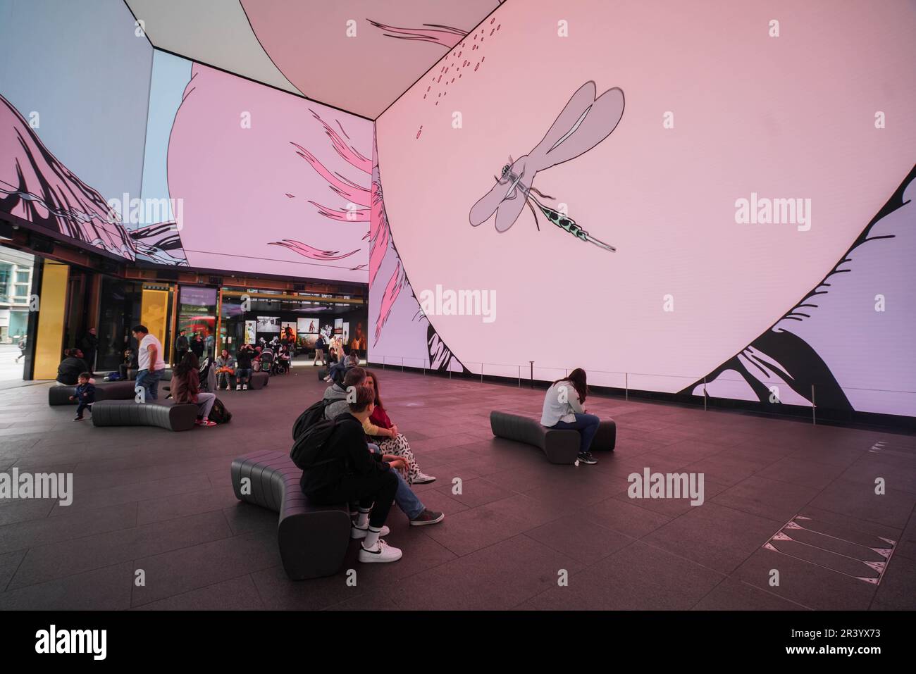 London UK. 25 May 2023 People intereact with the large digital body ...