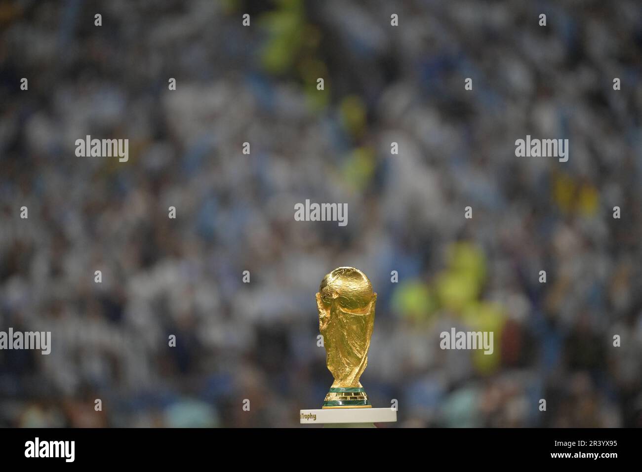 Doha -Qatar December 21, 2022 football world cup trophy, with Argentina ...