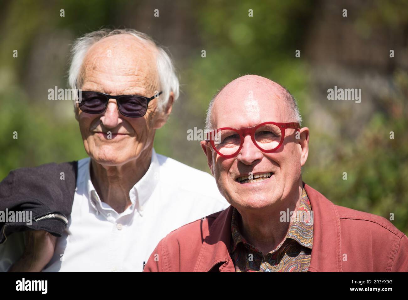 Michael Frayn, on the left (with his agent) playwright and novelist ...