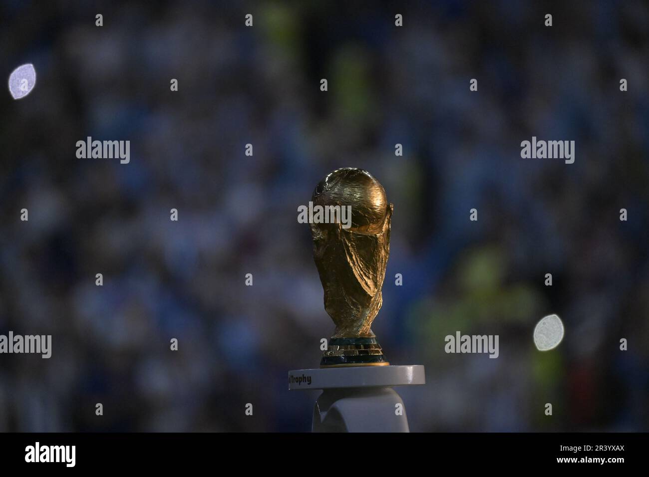 Doha -Qatar December 21, 2022 football world cup trophy, with Argentina ...