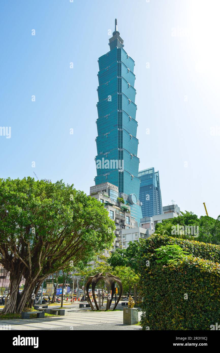 Taipei 101 skyscraper building, one of the most famous tourist ...