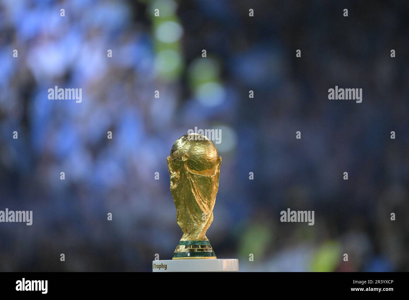 Doha -Qatar December 21, 2022 football world cup trophy, with Argentina ...