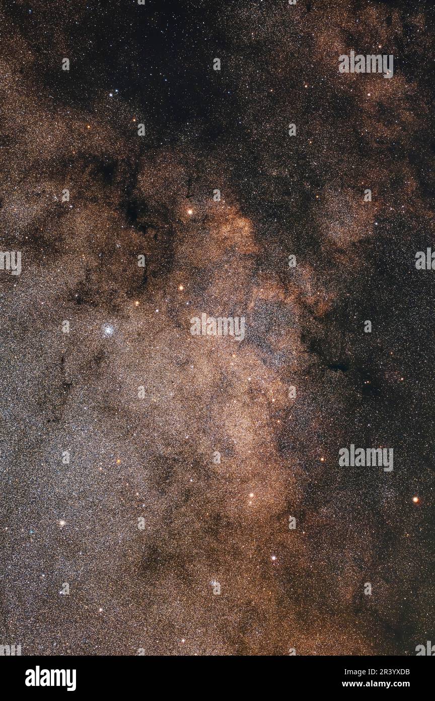 The bright region of the Milky Way known as the Scutum Starcloud, with the Wild Duck Cluster ...