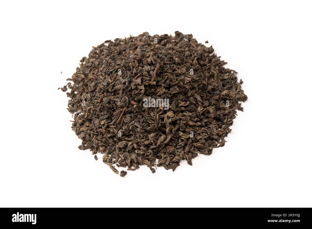Dried tea leaves isolated on a white background. Top view Stock Photo ...
