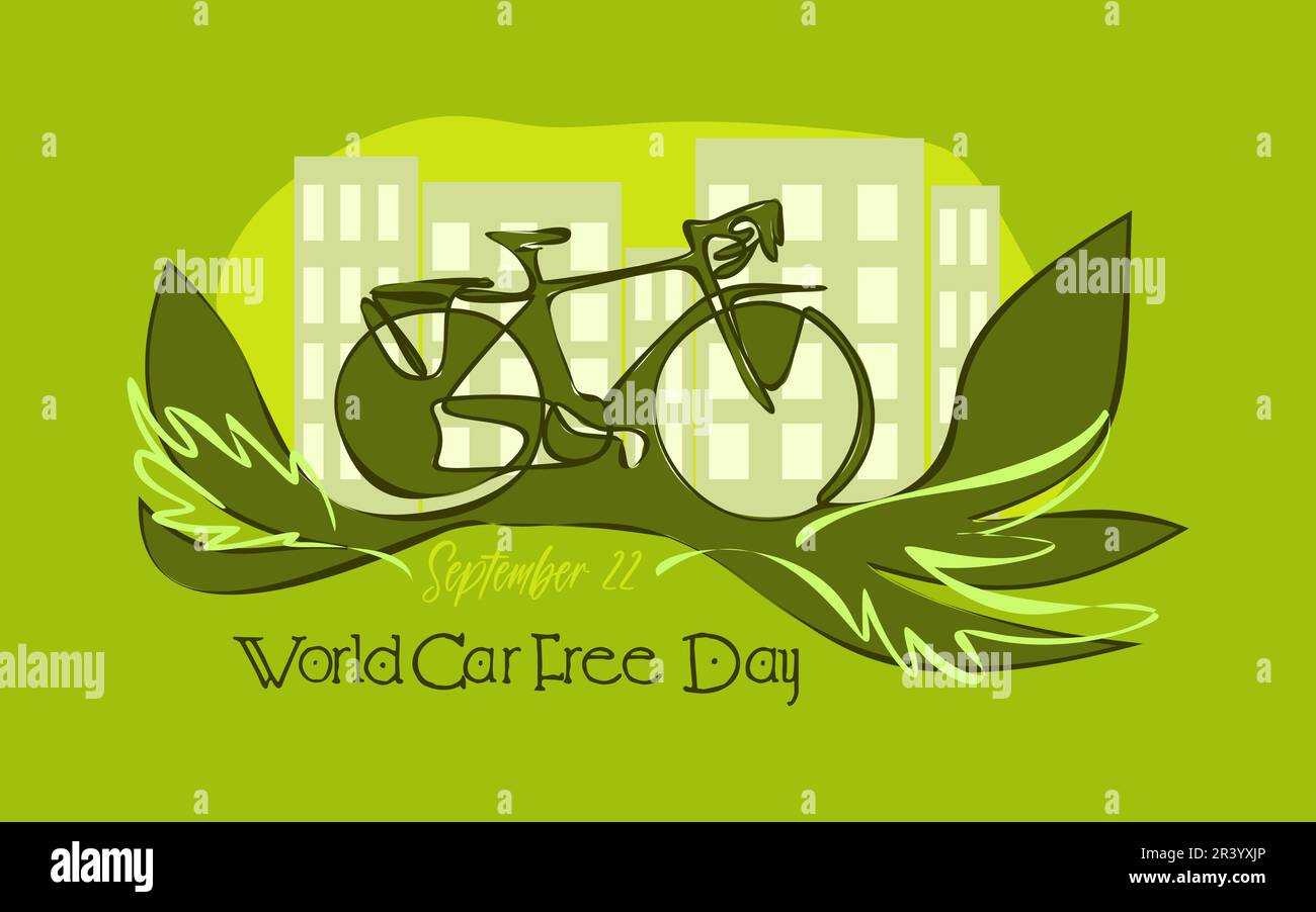 Car free day September 22. World Bicycle Day, Clean Air for blue skies ...