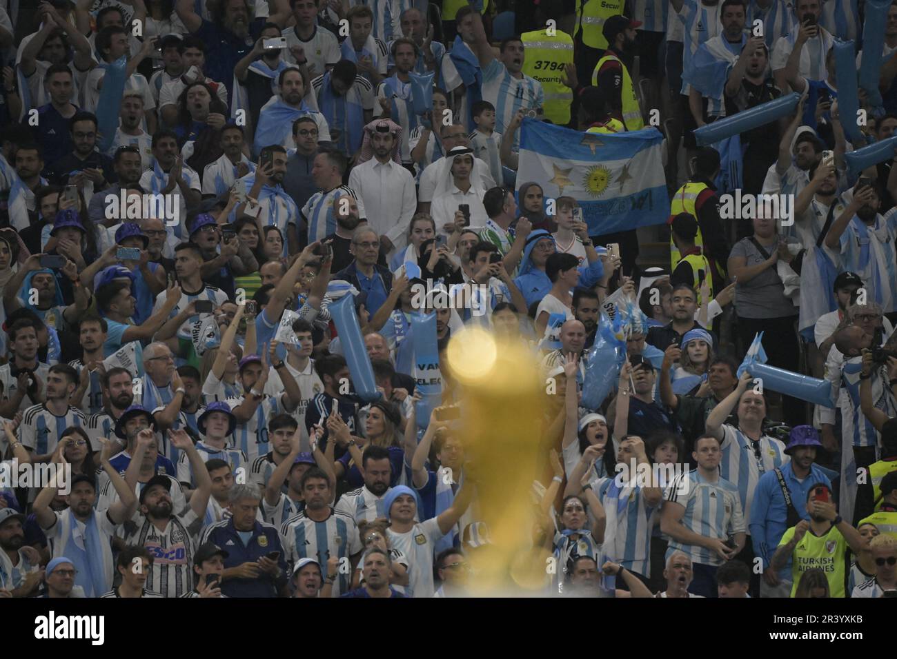 Doha -Qatar December 21, 2022 football world cup trophy, with Argentina ...