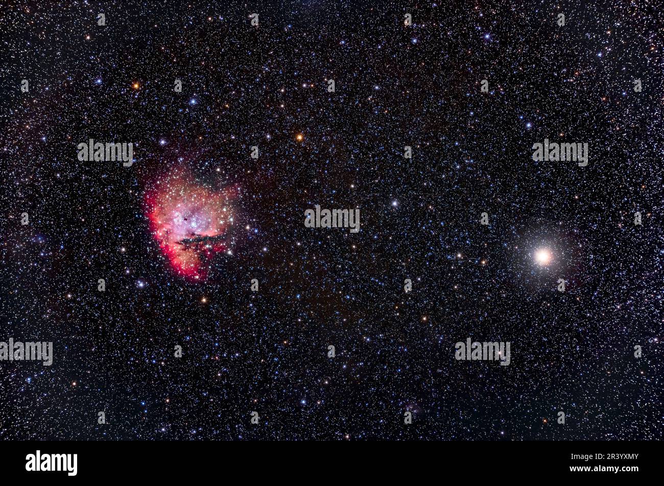 NGC 281, the Pacman Nebula in Cassiopeia, near teh bright star Alpha ...