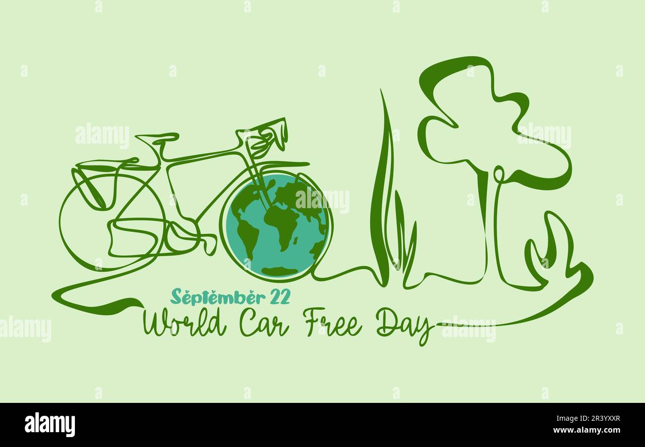 Car free day September 22. World Bicycle Day, Clean Air for blue skies ...