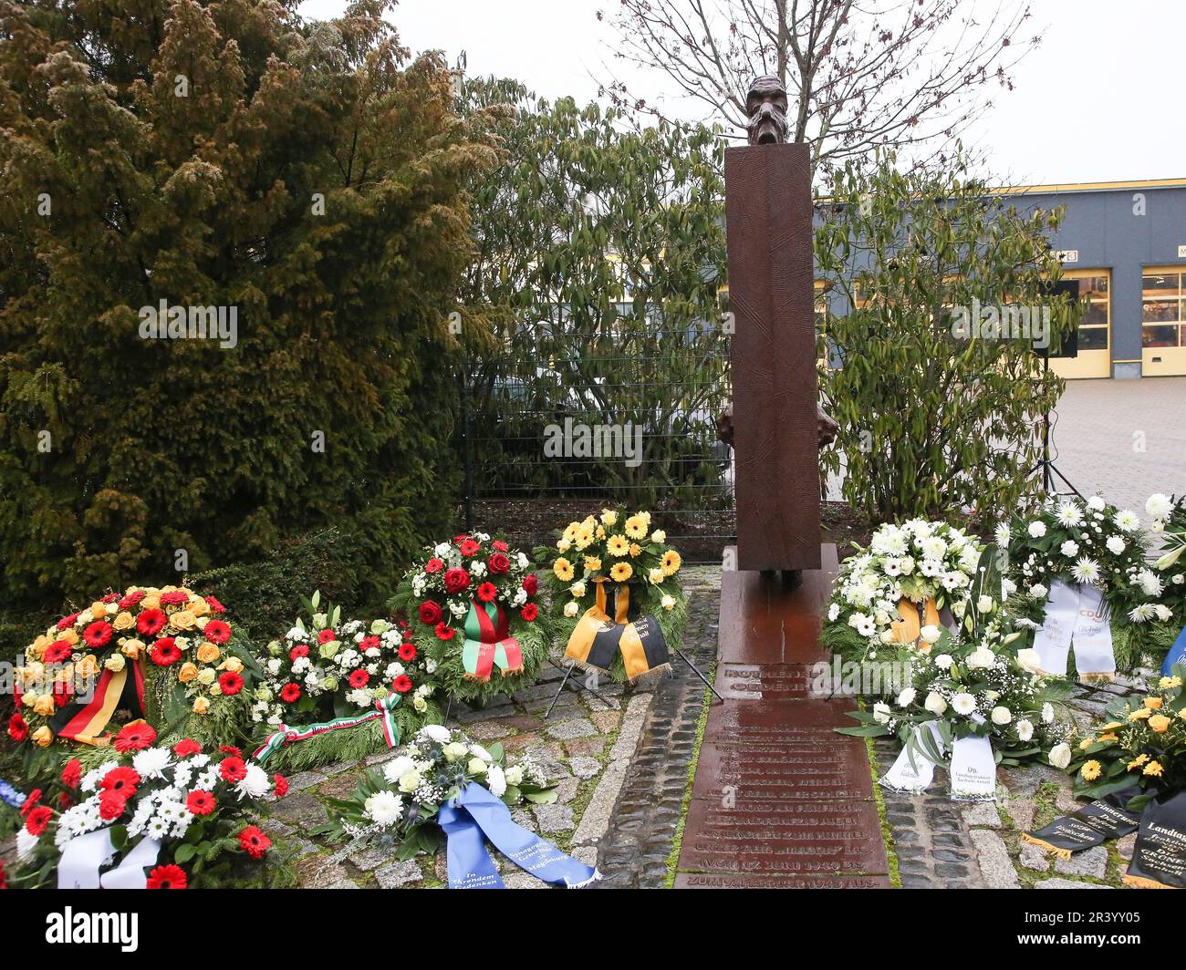 Wreaths laid during the commemoration of the Day of Remembrance at the ...