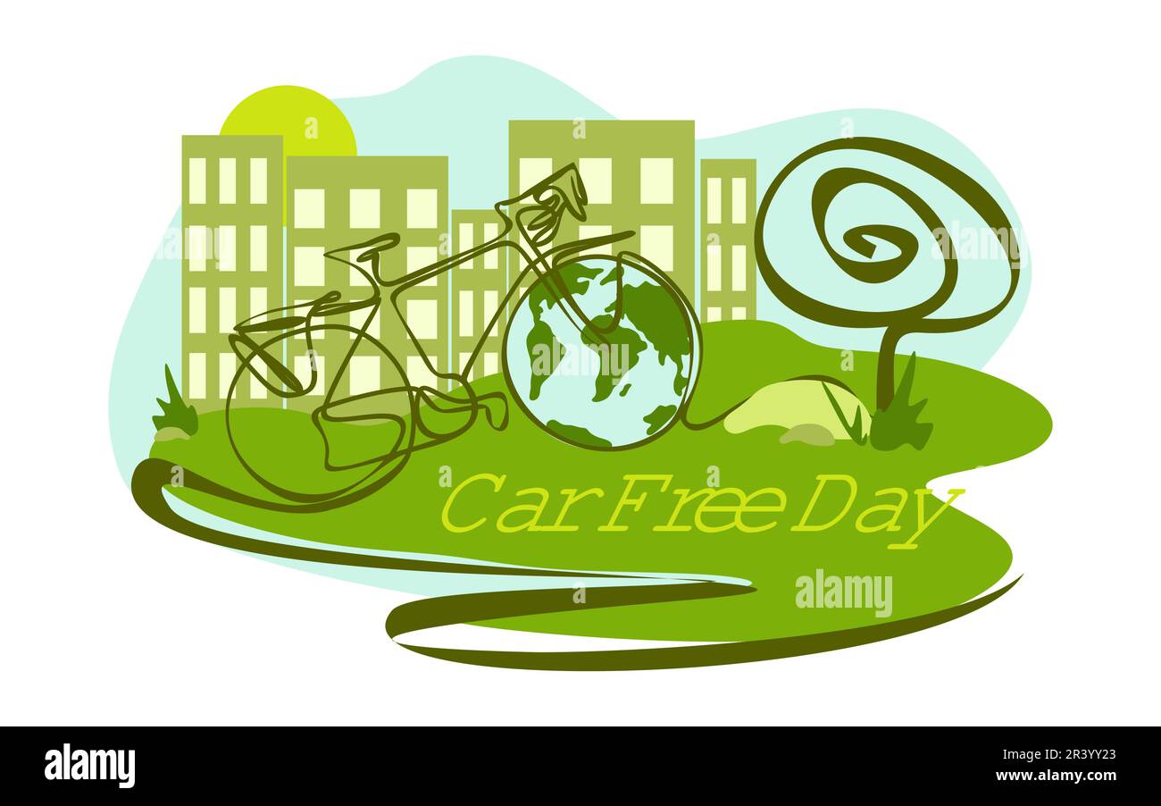 Car free day September 22. World Bicycle Day, Clean Air for blue skies ...