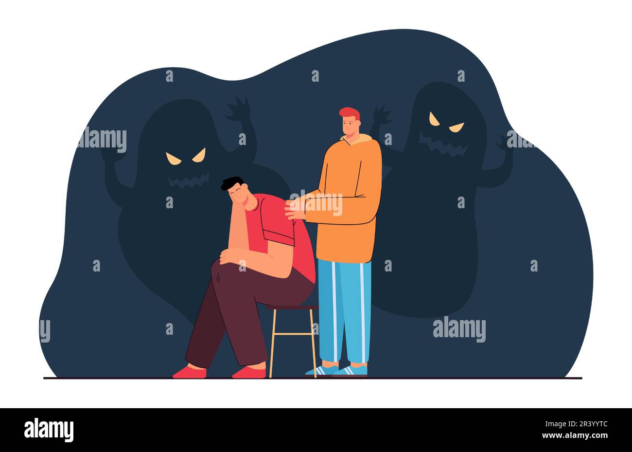 Cartoon man fear hi-res stock photography and images - Alamy