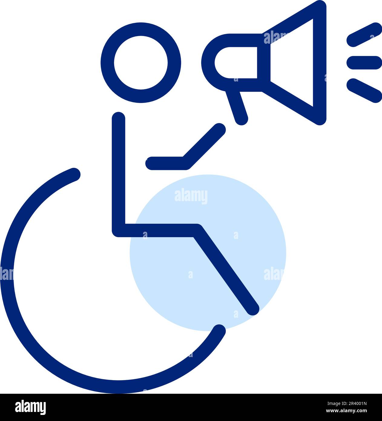 Person with disabilities holding loudspeaker. Activism, fighting for ...