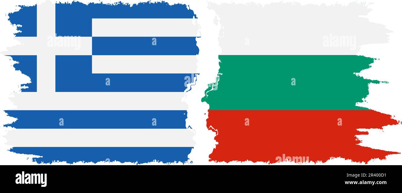 Bulgaria and Greece grunge flags connection, vector Stock Vector Image ...
