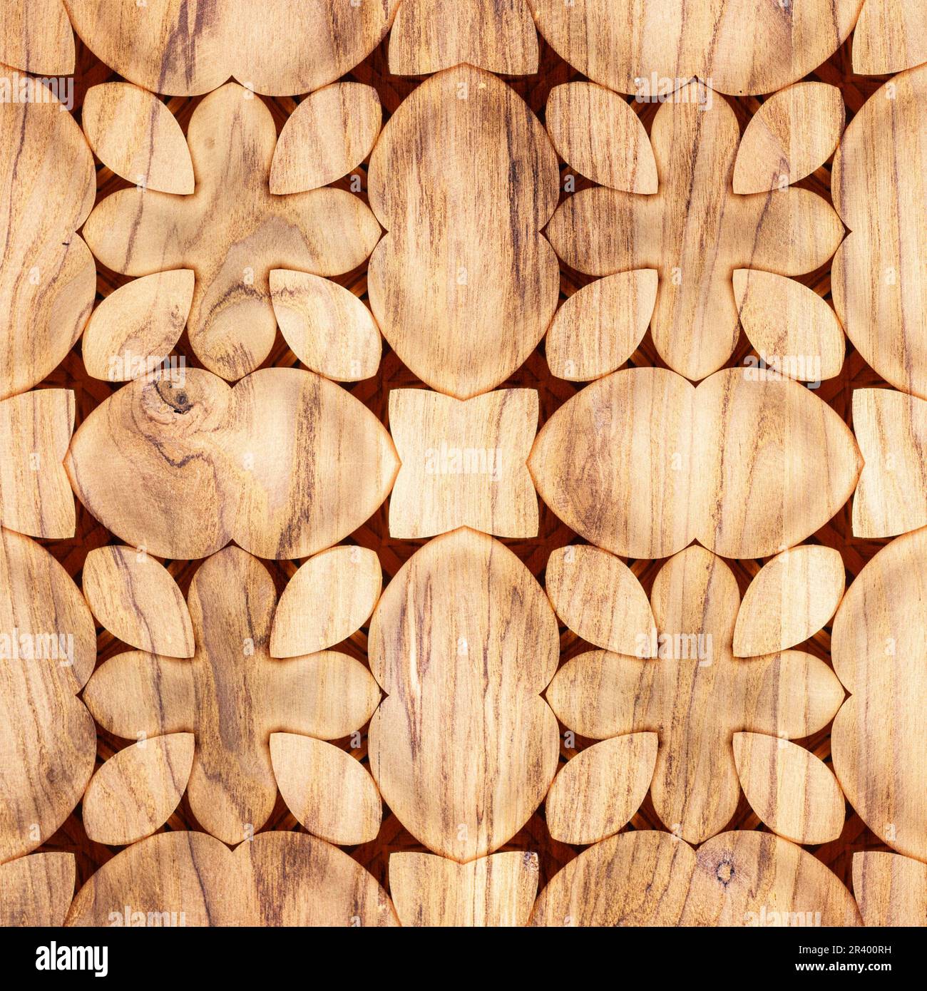 Wood decorative carved tiles, 3d illustration Stock Photo - Alamy