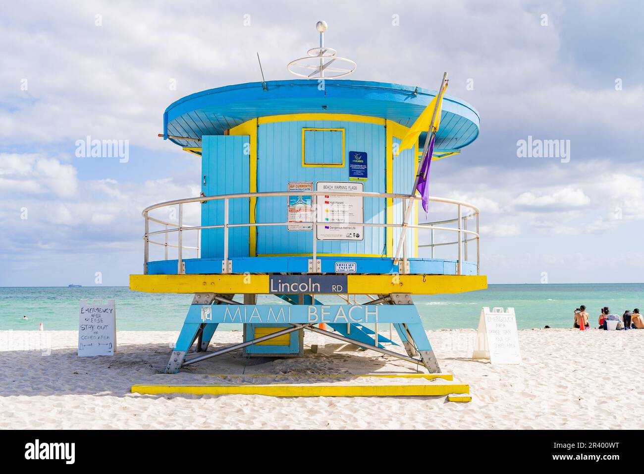 Miami Beach, USA - December 4, 2022. View of classic art deco lifeguard ...