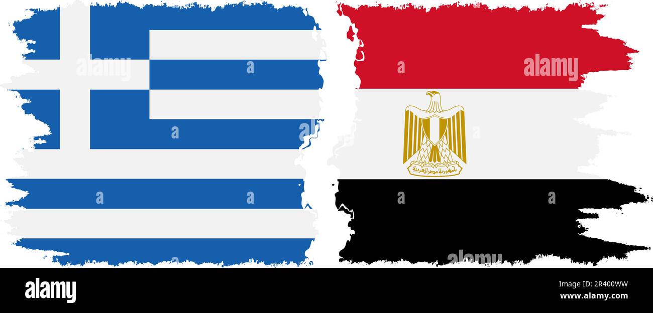 Egypt and Greece grunge flags connection, vector Stock Vector Image ...