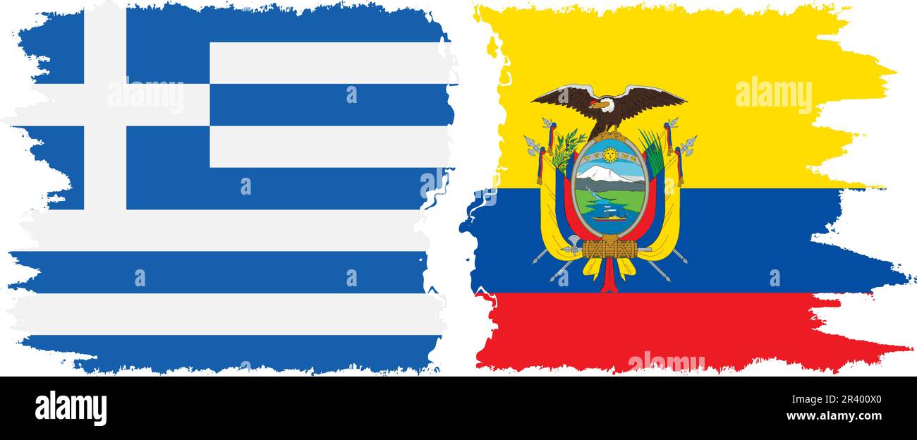 Ecuador and Greece grunge flags connection, vector Stock Vector Image ...