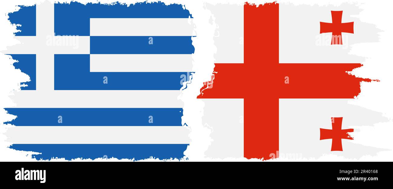 Georgia and Greece grunge flags connection, vector Stock Vector Image ...