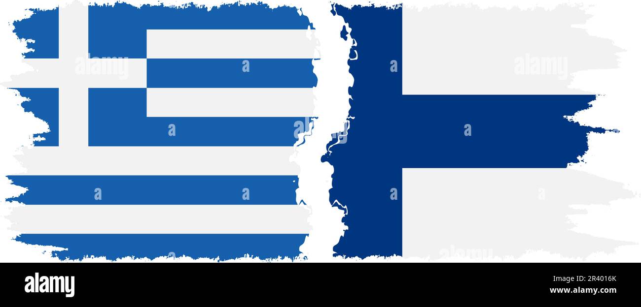 Finland and Greece grunge flags connection, vector Stock Vector Image ...