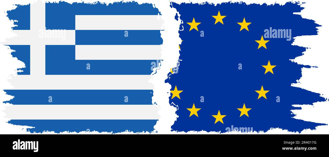 EU and Greece grunge flags connection, vector Stock Vector Image & Art ...