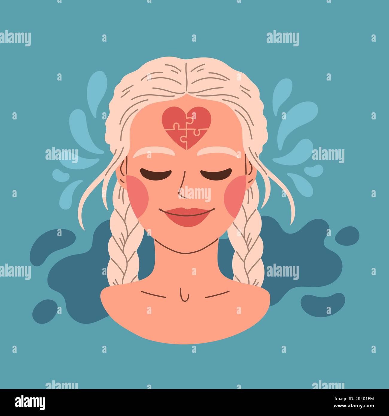 Mental Health Healthy Mentality And Self Care Illustration Happy