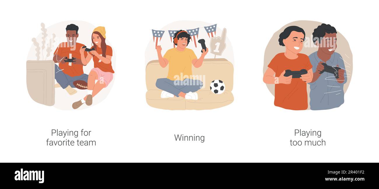 Sport games isolated cartoon vector illustration set. Couple wearing ...