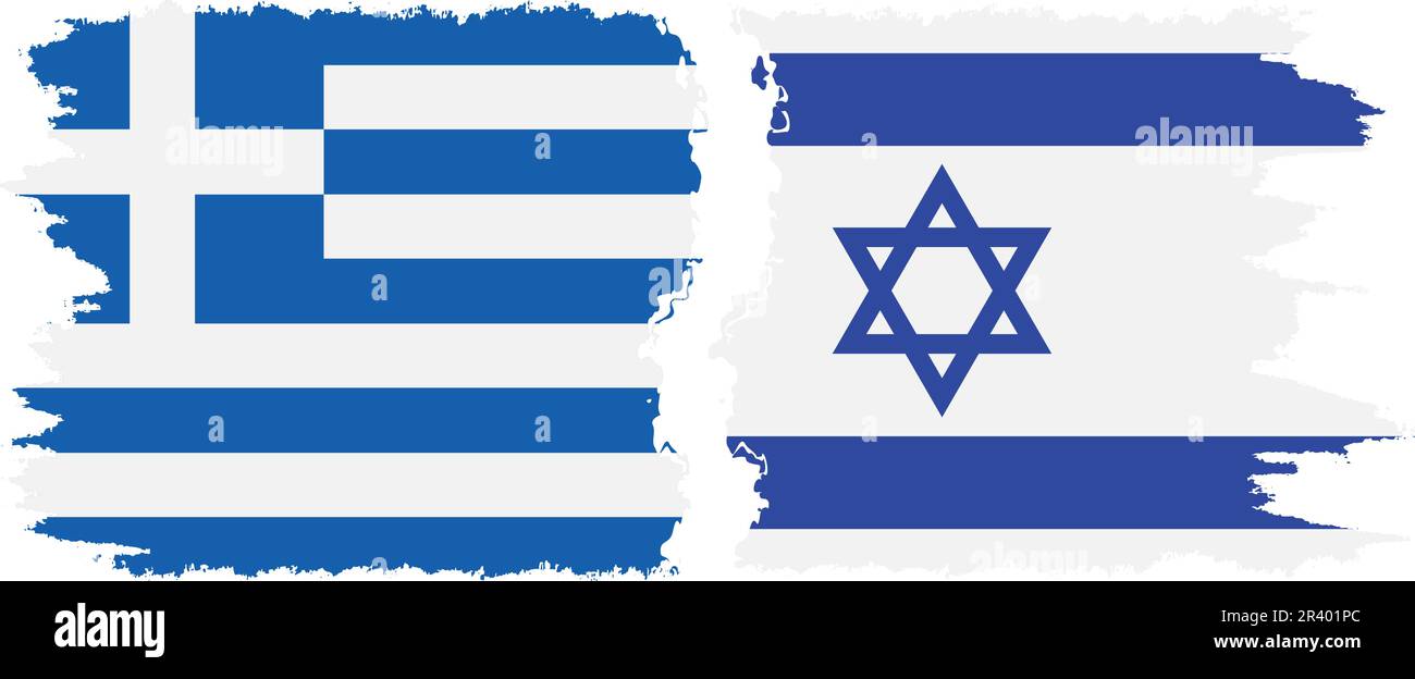 Israel and Greece grunge flags connection, vector Stock Vector Image ...