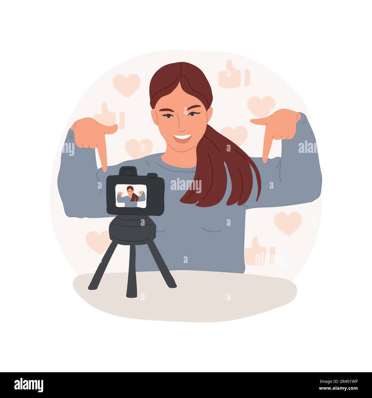 Like and subscribe isolated cartoon vector illustration. Teenage ...