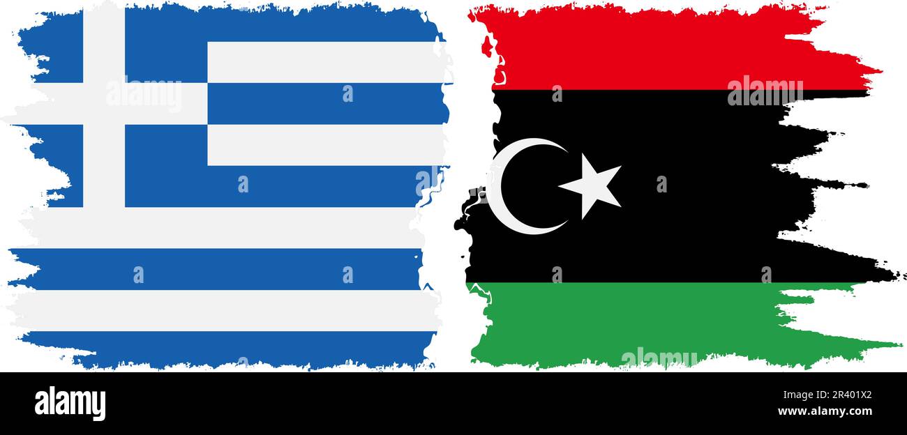 Libya and Greece grunge flags connection, vector Stock Vector Image ...
