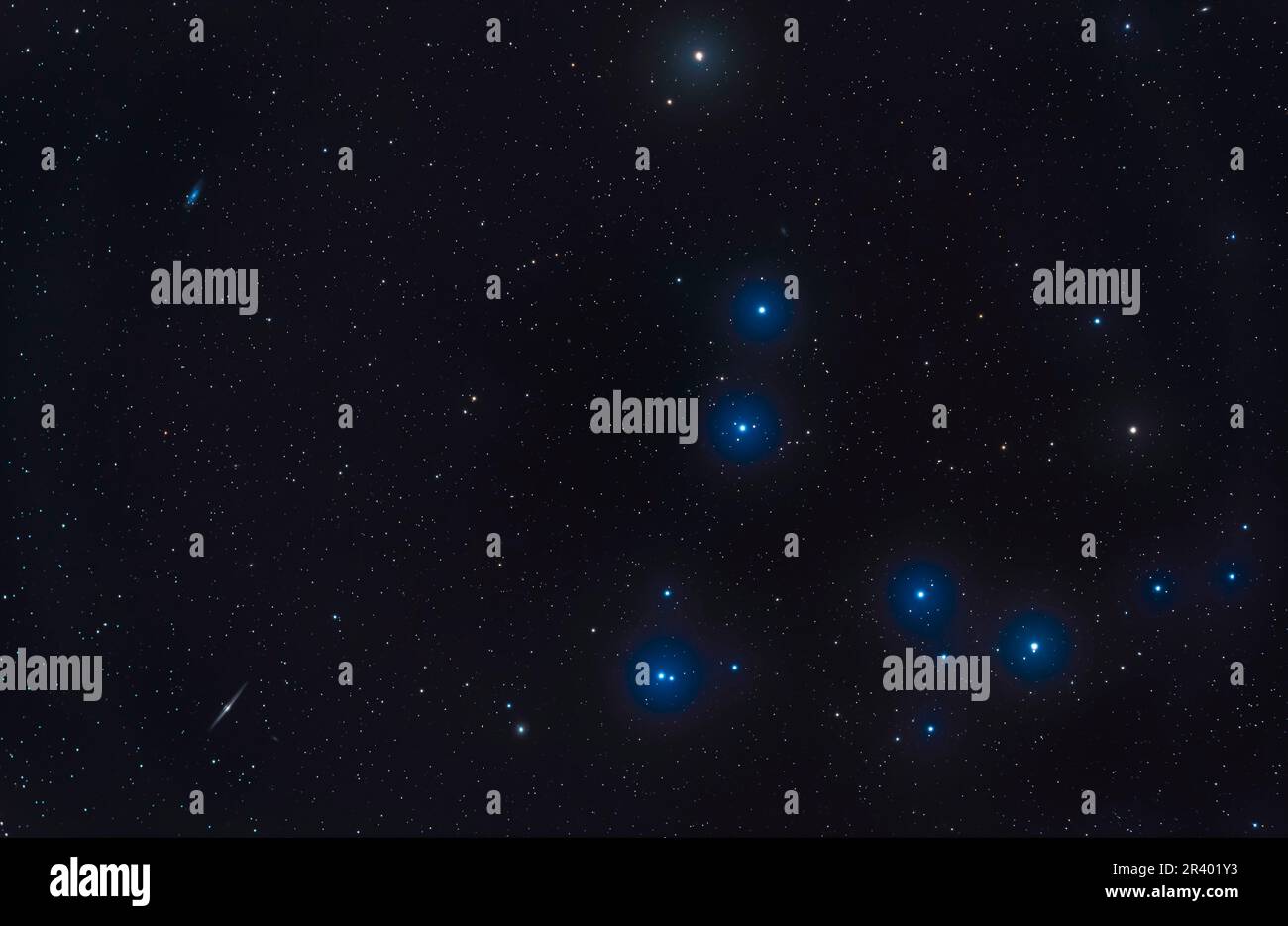 Coma Berenices star cluster Melotte 111, with two galaxies at left; NGC ...