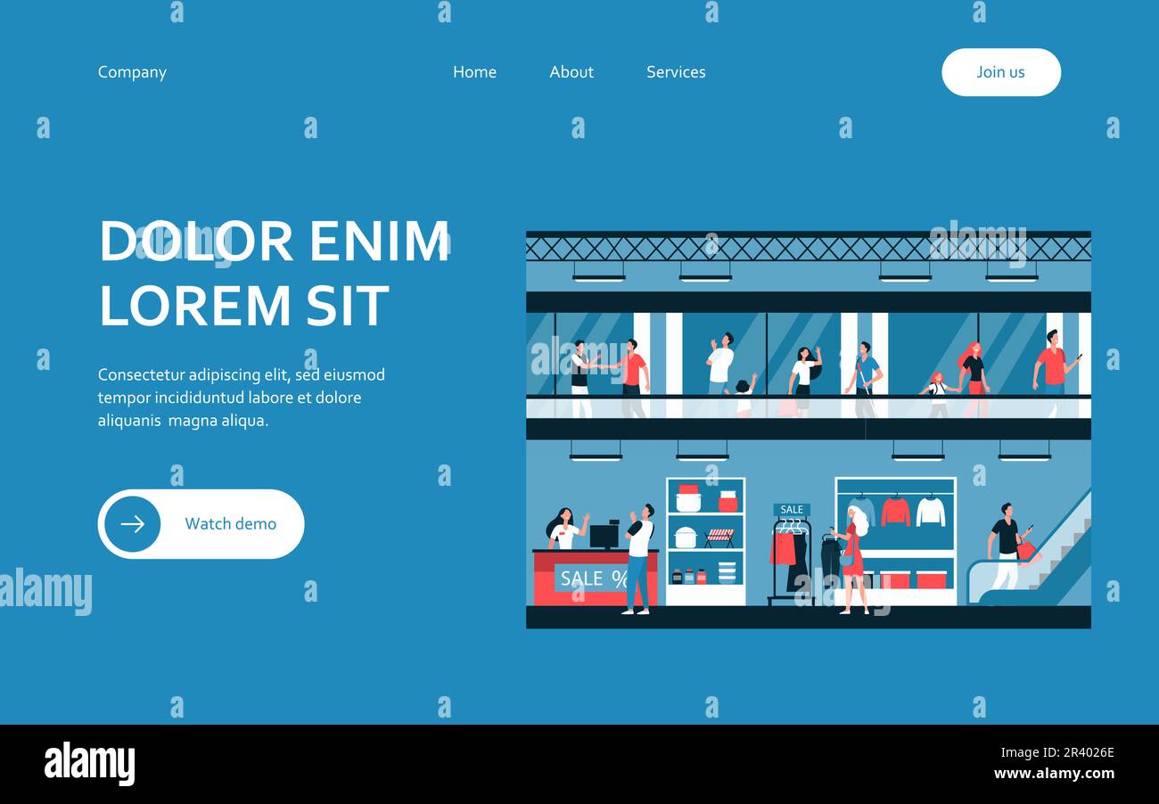 Shopping mall interior scene Stock Vector Images - Alamy