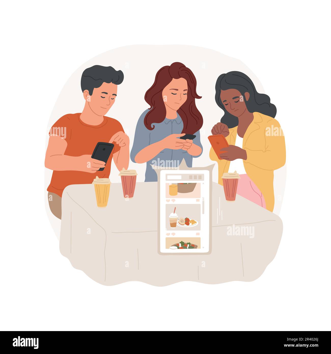 Scrolling through social media isolated cartoon vector illustration ... Scrolling through social media isolated cartoon vector illustration ...