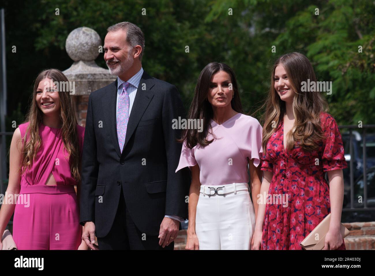 Madrid, Spain. 25th May, 2023. Crown Princess Leonor of Spain (R), King ...