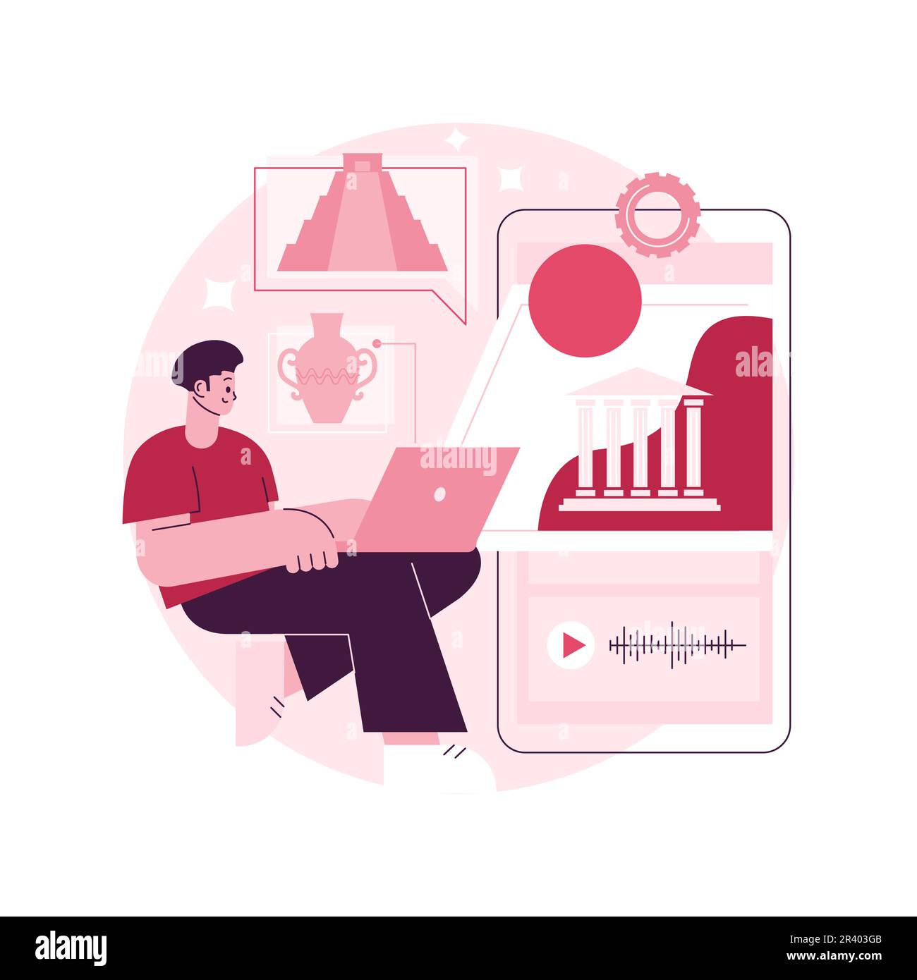 Online museum tours abstract concept vector illustration. Free virtual ...