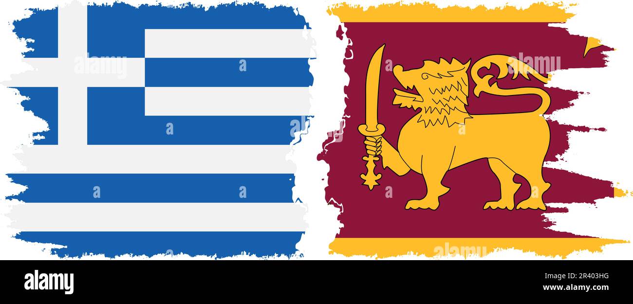 Sri Lanka and Greece grunge flags connection, vector Stock Vector Image ...