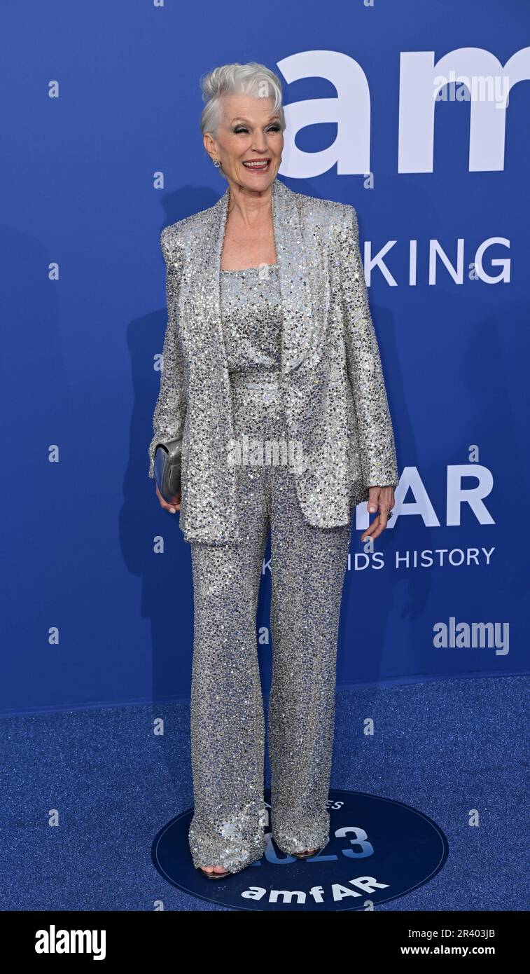 Maye Musk attending the amfAR Gala during the 76th Cannes Film Festival ...