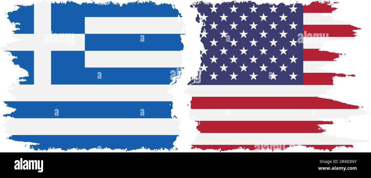 United States and Greece grunge flags connection, vector Stock Vector ...