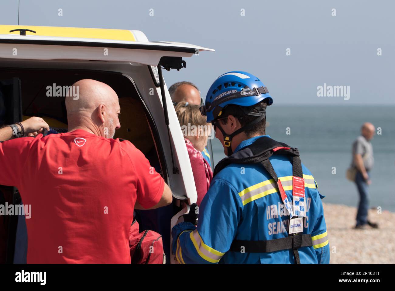 Seaford Bay, East Sussex, UK. 25th May, 2023. Coastguard and RNLI ...