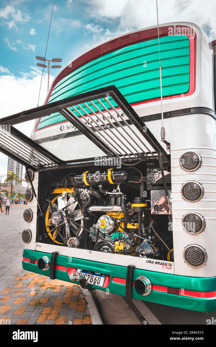 CMA Flecha Azul VII Scania K113 CL 1996 on display at Bus Brasil Fest ...