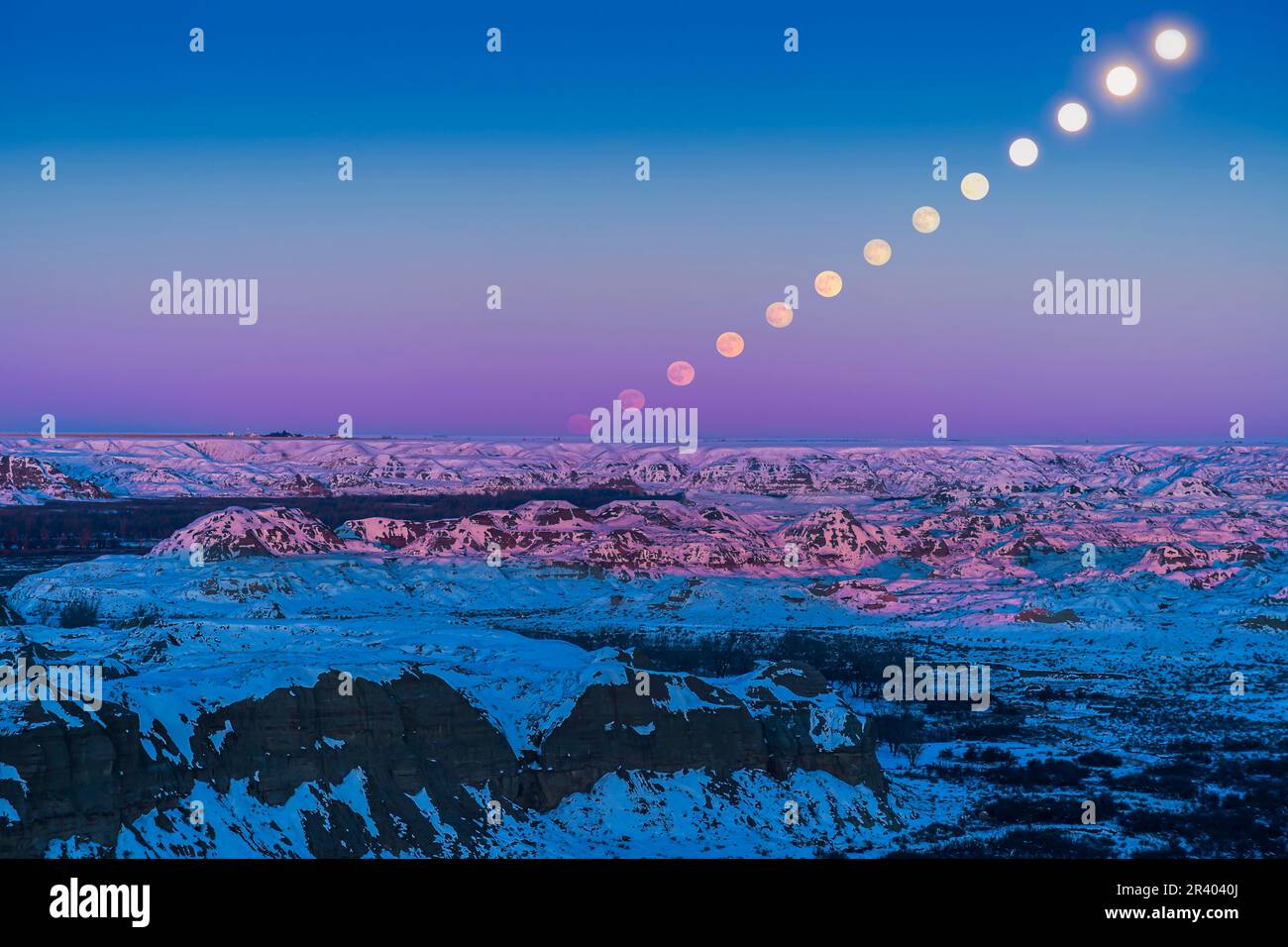 Winter moon time lapse in hi-res stock photography and images - Alamy