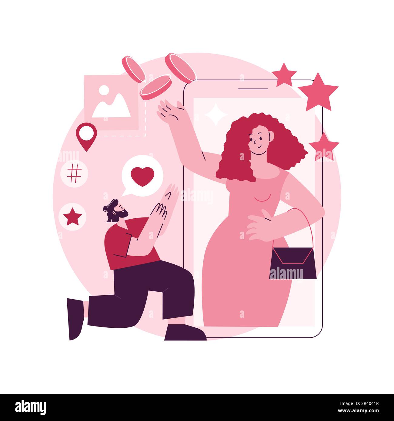 Social Media Star Abstract Concept Vector Illustration Influencer Social Media Reach And