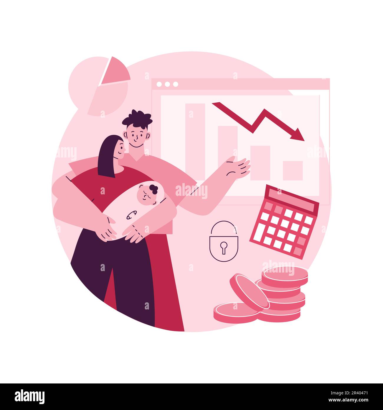 Anti-crisis family budget abstract concept vector illustration. Anti ...