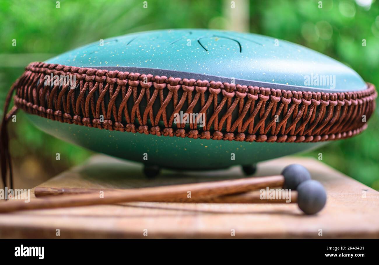 Tongue drum, also known as Vadjraghanta or hand pan Stock Photo - Alamy
