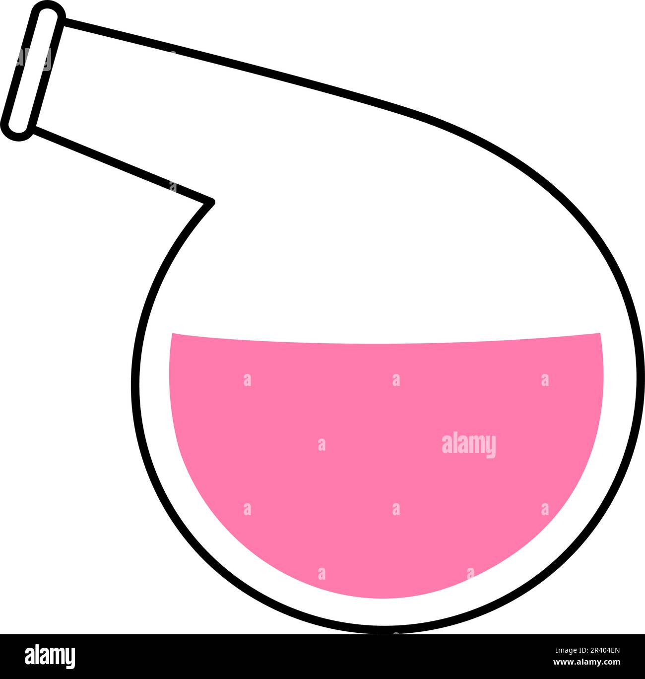 Retort glass flask icon. Laboratory glass equipment silhouette. Vector ...