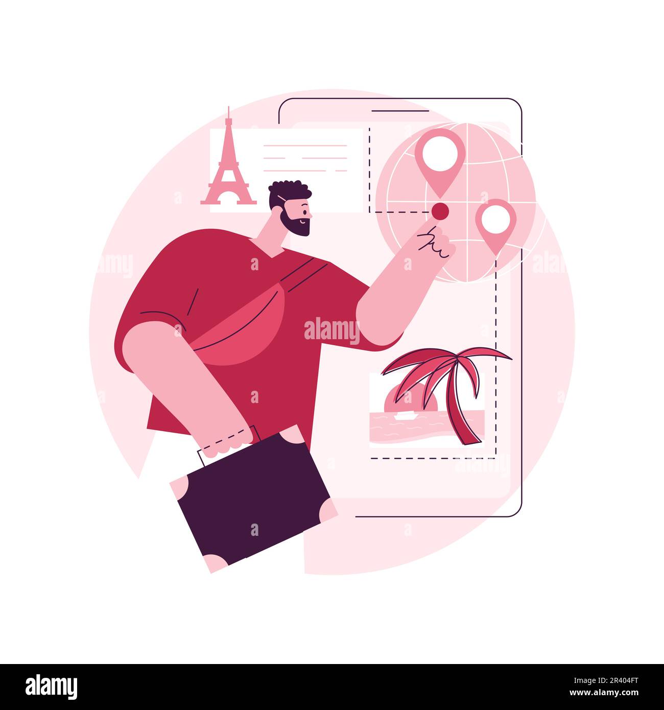 Smart tourism system abstract concept vector illustration. Digital ...